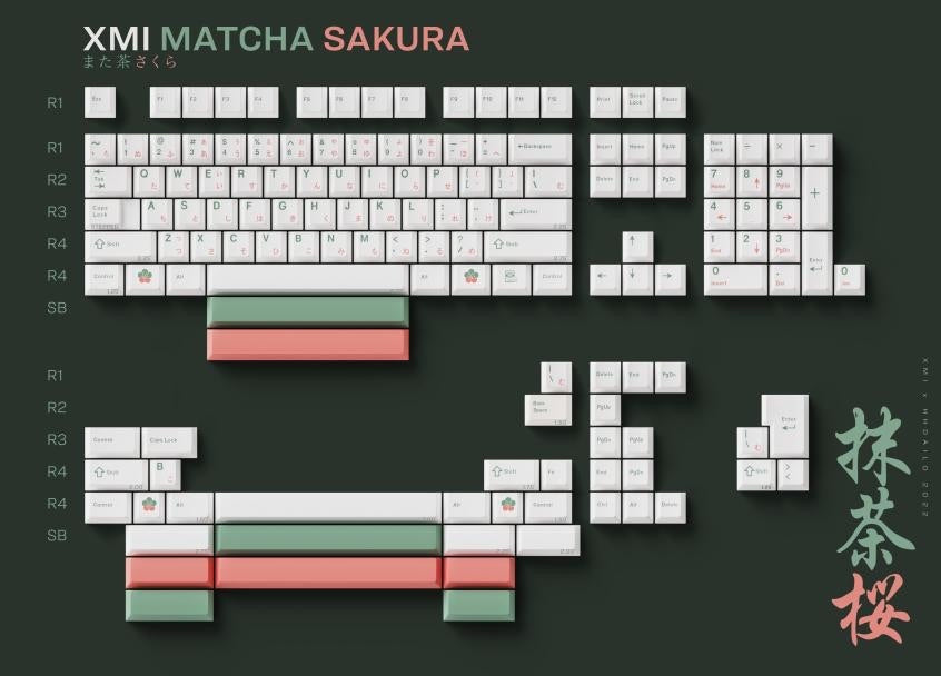 XMI Matcha Sakura Keycaps – axiom studios